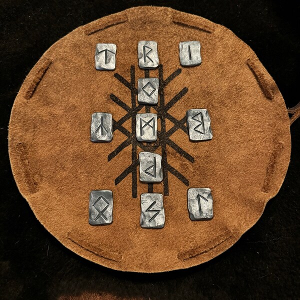 Rune Casting Pouch · Leather Bag & Casting Cloth · Norse Vikings ...