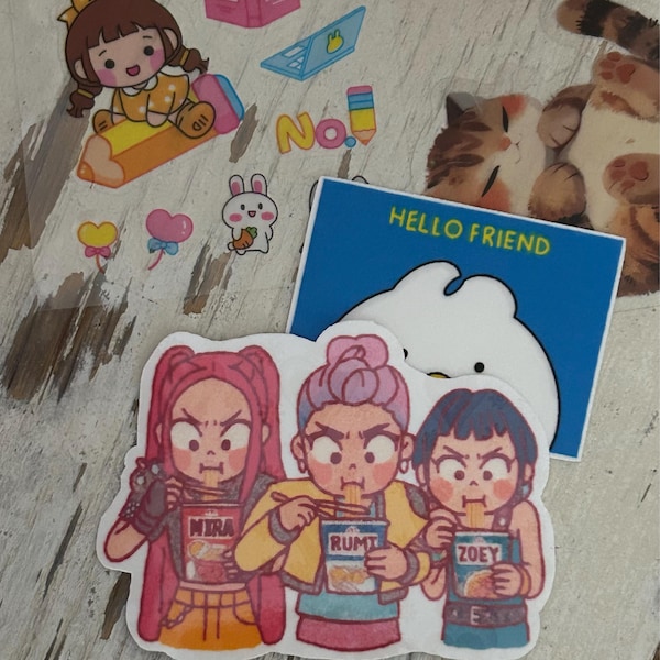 Huntrix Ramen Demon Hunter Sticker, Ramen Demon Hunter, K-pop Demon ...