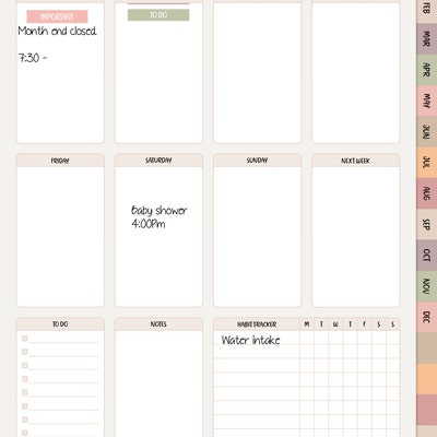 Undated Goodnotes Planner, Monthly Digital Planner, Goodnotes Template ...