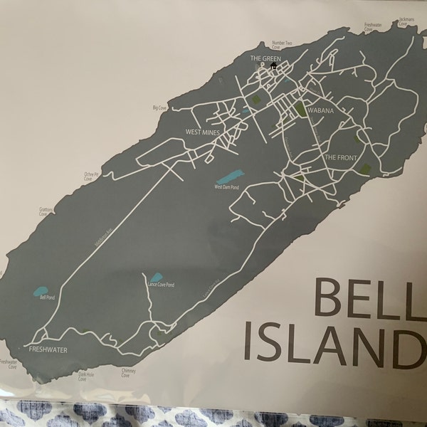 Typographic Map of Bell Island, Newfoundland | Avalon Peninsula ...
