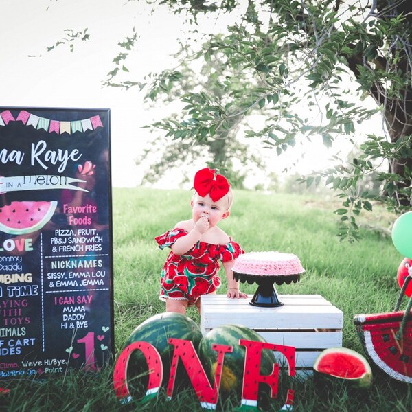 Watermelon Birthday Milestone Chalkboard, Watermelon Birthday Milestone ...