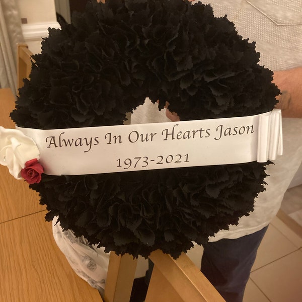 Mourning Wreath for Front Door, Memorial Wreath, Black Funeral Wreath ...