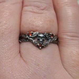 Sterling Silver Dark Gothic Skull Engagement Ring Skull | Etsy