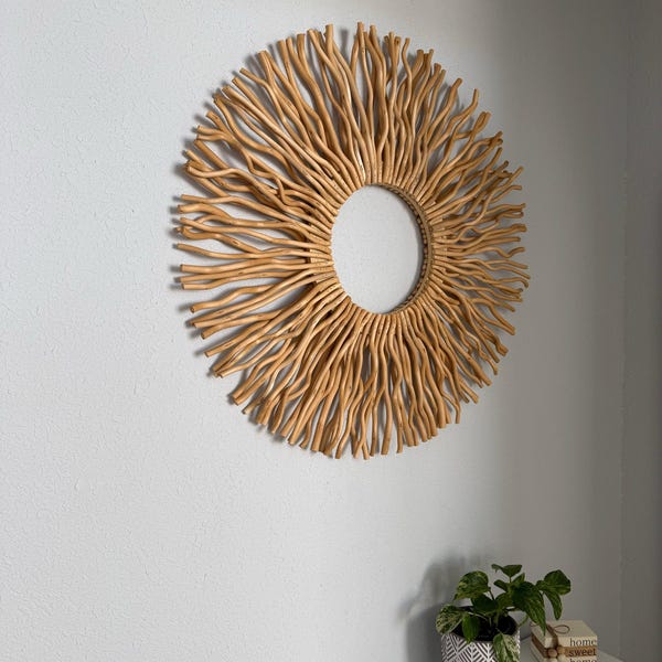 Authentic Mulberry Wall Decor-round Sunburst Decoration-handcrafted ...