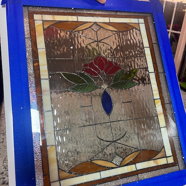 Victorian Rose Stained Glass Window - Insulated and Pre-installed in ...