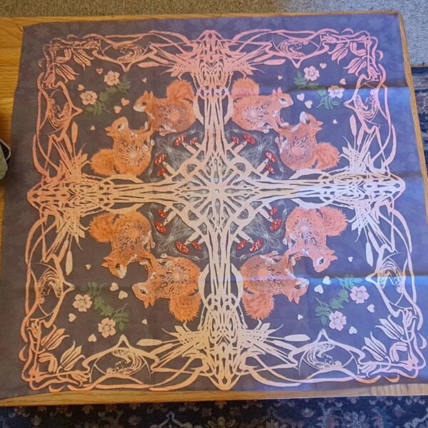 Peaceful Glastonbury Tor in Pastel Blue and Pink Altar Cloth & Crystal ...