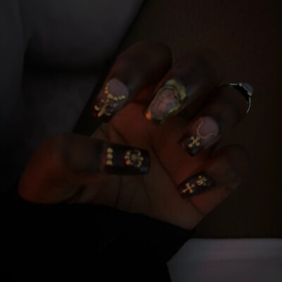 Y2k Silver Punk Nails /japanese Nails /custom Press on Nails/ Hand Made ...