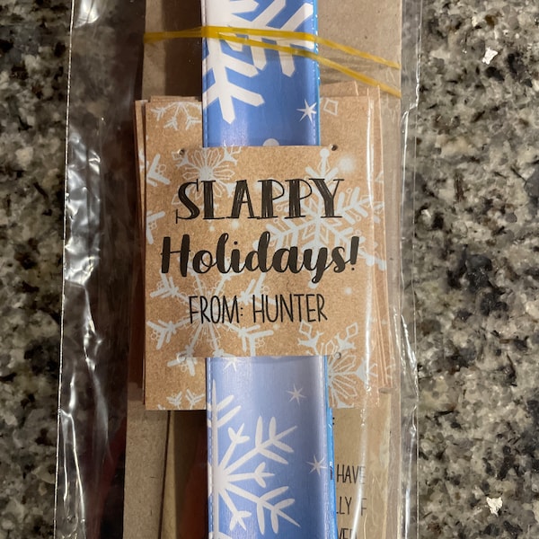 Assembled SLAPPY Holidays Tags With Slap Bracelets, Christmas Classroom ...