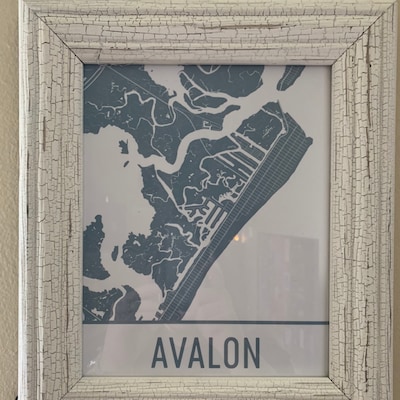 Avalon Map, Avalon Art, Avalon Print, Avalon NJ Art Poster, Avalon Wall ...