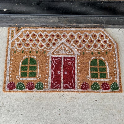 Holiday Doormat, Gingerbread House Decor, Christmas Decor , Christmas ...