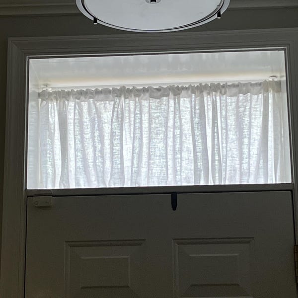 Linen-look Sheer China Cabinet Curtain, Custom Curtain for Kitchen ...