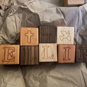 BAPTISM NAME BLOCKS Personalized Baby or Child's | Etsy