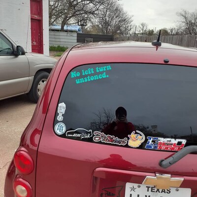 No Left Turn Unstoned Vinyl Decal Sticker - Etsy