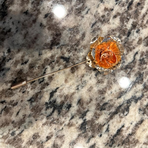 Lapel Pin Rose Flower Gold Metal Wedding Pin - Etsy