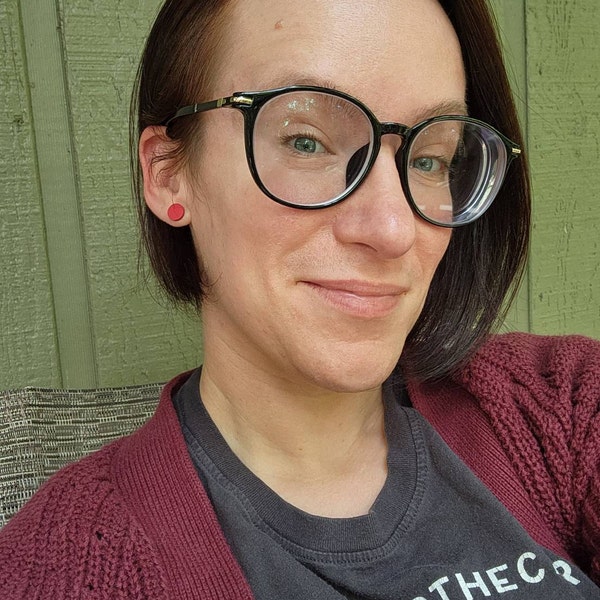 Red Studs, Matte Red Earrings, Unisex Earrings, Matte Red Studs, Red ...