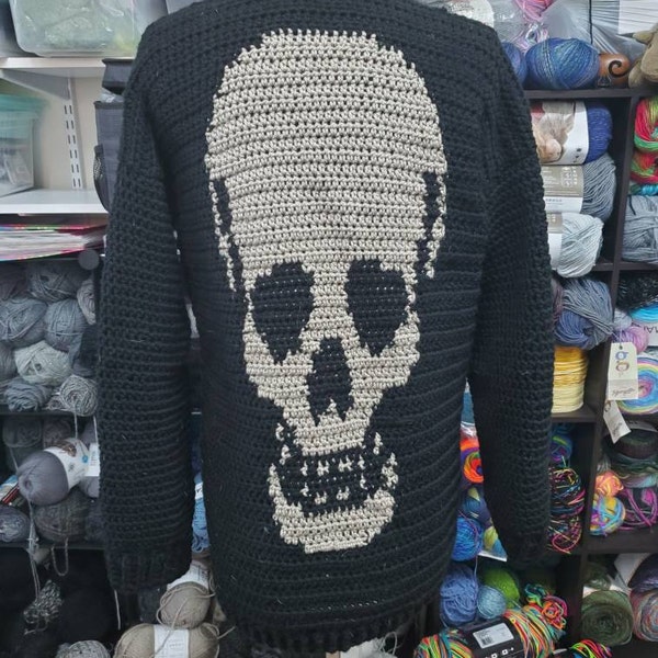 Crochet Skull Cardigan Pattern Crochet Sweater Pattern TOO - Etsy