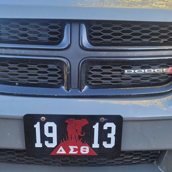 Delta Sigma Theta- DST License Plate Red Background Mirror Letters ...