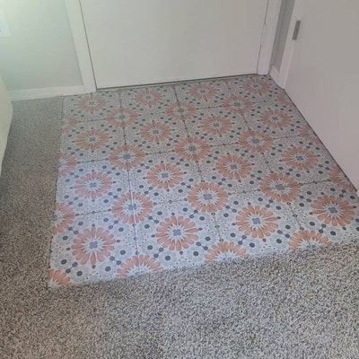 Floor Tile Stickers Vinyl Decal WATERPROOF REMOVABLE for Kitchen Bath ...