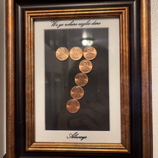 Copper Coin 7 Year Anniversary Gift - Framed 7 Configuration - Etsy