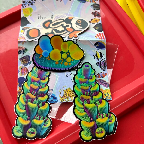 36x24” Coral Reef UV Blacklight Reactive Tapestry/ Reef Art/ Aquarium ...