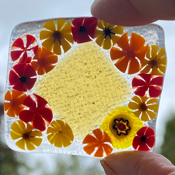 Red White Candy Murrini Slices, Holidays Murrini Bullseye Glass, COE 90 ...