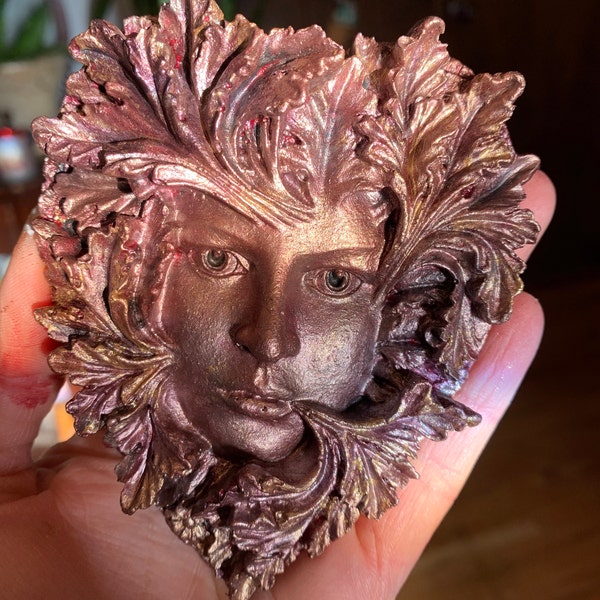 Green Man Wall Hanging, Green Man Wall Statue, Green Man Hanging Mask ...