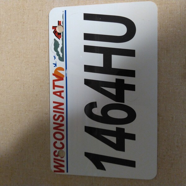 Custom ATV License Plate ****FREE SHIPPING**** **wisconsin Department ...