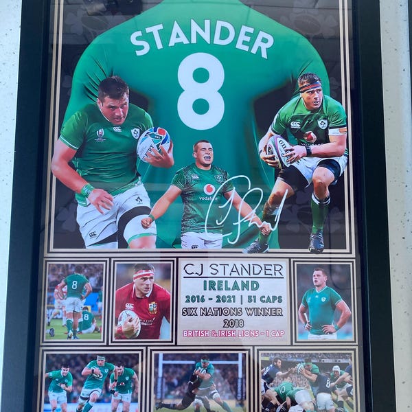 Johnny Sexton Ireland Rugby Legend Shirt Back Print / Poster / Framed ...