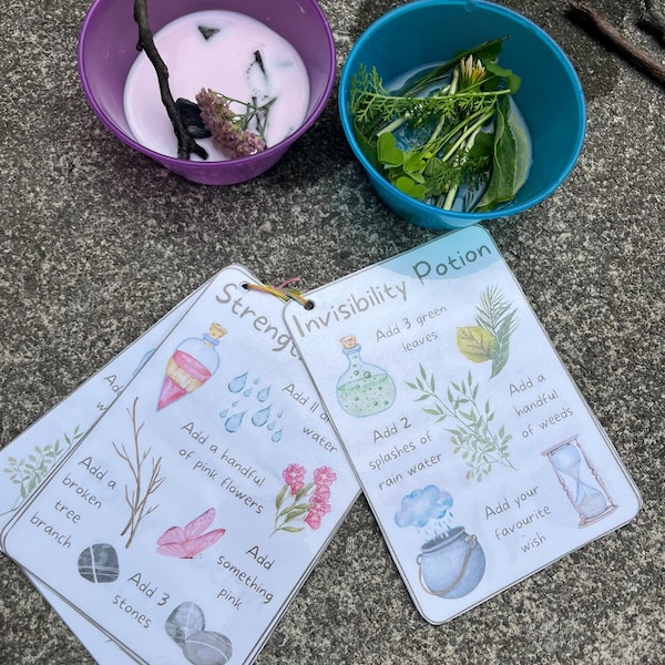 Printable Mud Kitchen Recipe Cards, Fairy Potions, Educational Learning ...