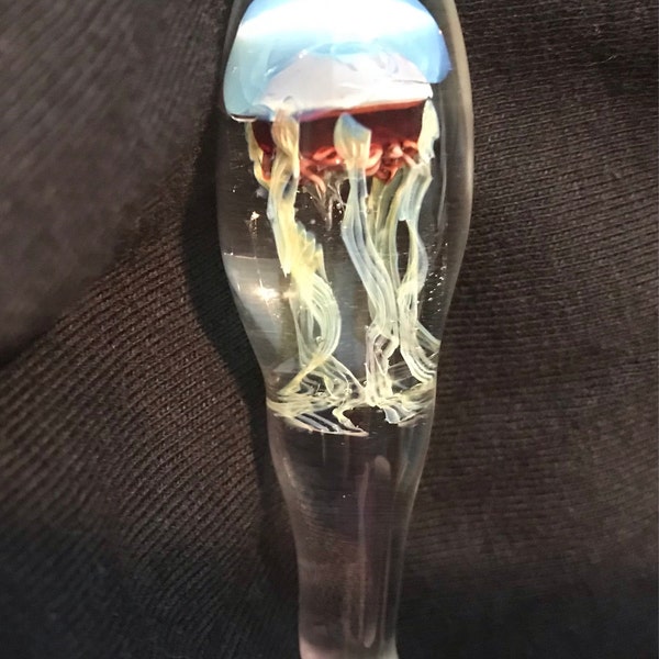 Hairstick Jellyfish Handmade Lampwork Glass Hair Stick Haarstab Glass ...