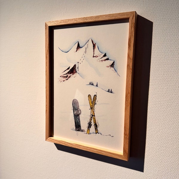 SKIING ART SET of 3 Prints 1 of Them for Free! Special Offer Mountain ...