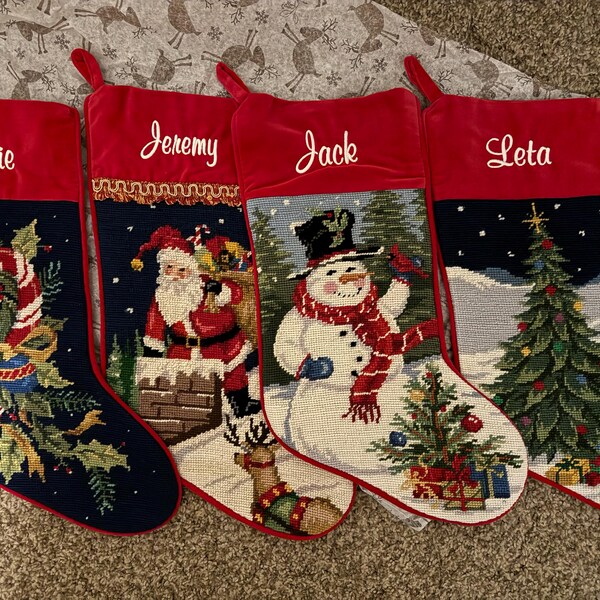 Vintage Inspired Hooked Christmas Stockings - Classic Charm for Festive ...