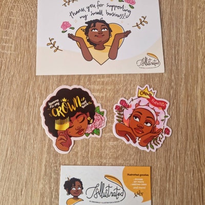 Afro Vinyl Sticker Black Girl Natural Hair Laptop Phone - Etsy