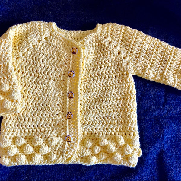 BOBBLE JACKET Crochet Pattern, Little Puffs Coatigan - for Babies and ...