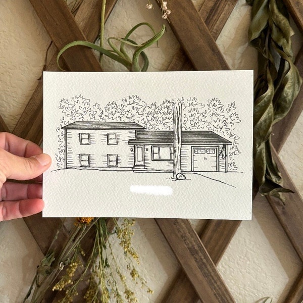 Custom House Drawing From Photo, House Portrait, Realtor Gift for ...