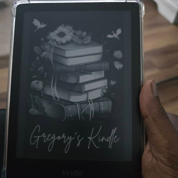 Custom Kindle Lock Screen, Book Stack Romantasy Kindle Screen Saver ...