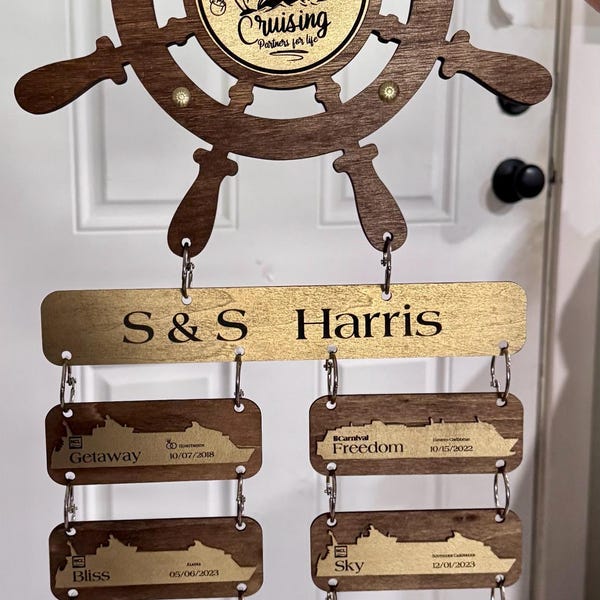 Personalized Cruise Sign: 3D Wood Door Decoration With Tags, Cruise ...