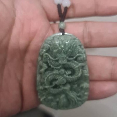 Real Jade Necklace, Kirin Qilin Jadeite Carving Pendant, Chinese Men ...
