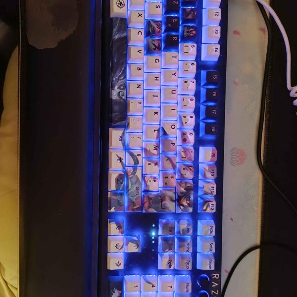 Jhin the Virtuoso LOL Series Keycap Set, 127 Keys PBT for Mechanical Keyboard OEM Profile Jhin ...