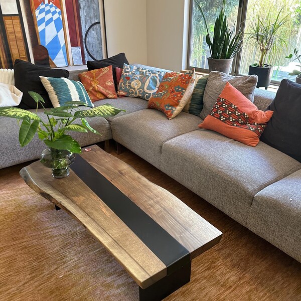 Walnut Monitor Stand, Walnut Tv Console, Wood Monitor Stand, Live Edge ...