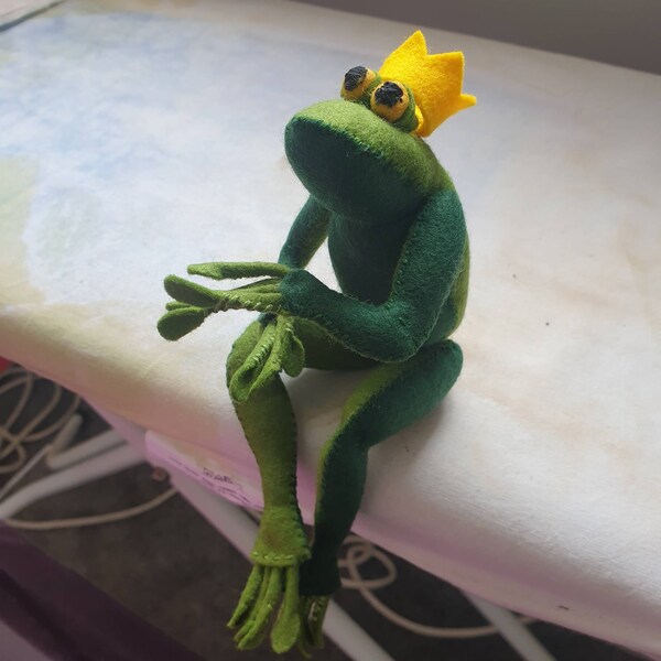 Frog Prince PDF Pattern, Felt Ornament, Beginner Sewing, Felt Animal ...