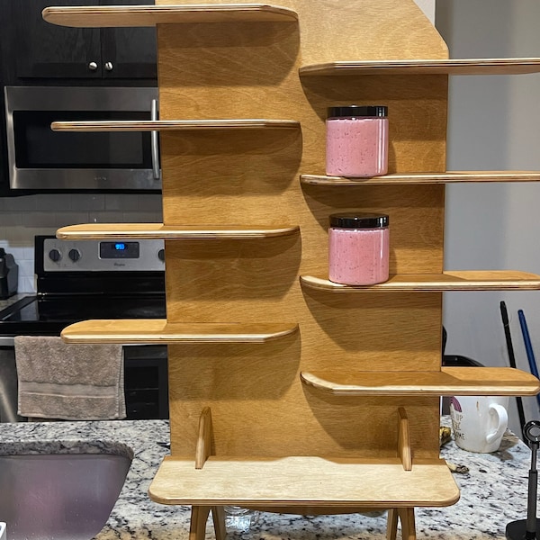 Retail Display Stand With 10-tier Wooden Countertop Rack, Product ...