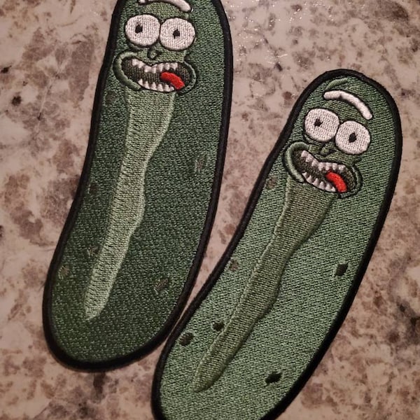 Pickle Rick Patch (4.5 Inch) Fully Embroidered Iron/sew-on Badge TV ...