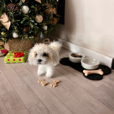 Miniature Realistic Dog Set Maltese Maltipoo Poodle Puppies Ooak Unique ...