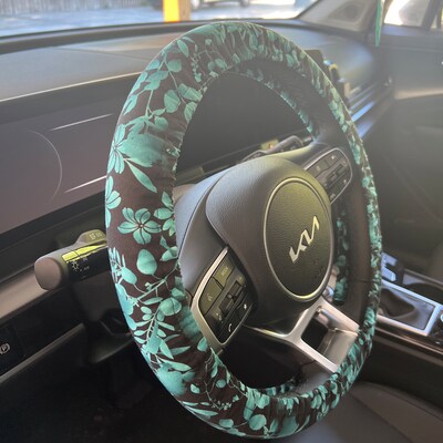 Bright Patchwork Steering Wheel Cover Full Grip Fabric Inside Flowers ...