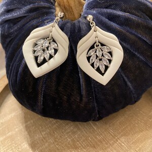 Small Ella Shell Inspired Embossed Drop Dangle With Hole Polymer Clay ...