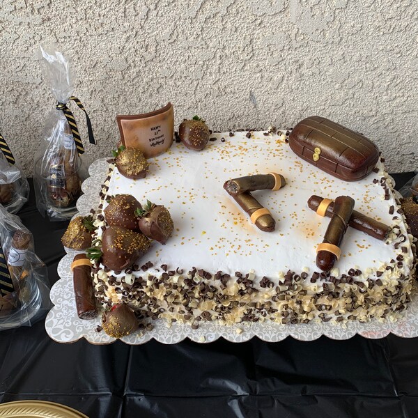 Fondant Cigar Cake Topper - Fondant Humidor - Cigar Cake Decoration ...