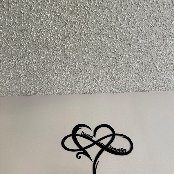 Personalized Metal Infinity Heart Sign - Customizable Heart Plaque ...
