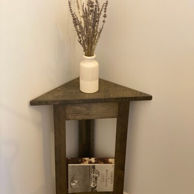 Bathroom Corner Table With Bottom Shelf - Etsy