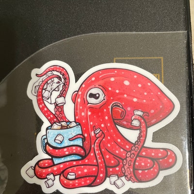 Octonation Octopus Sticker Pack 5 Stickers Same Design - Etsy